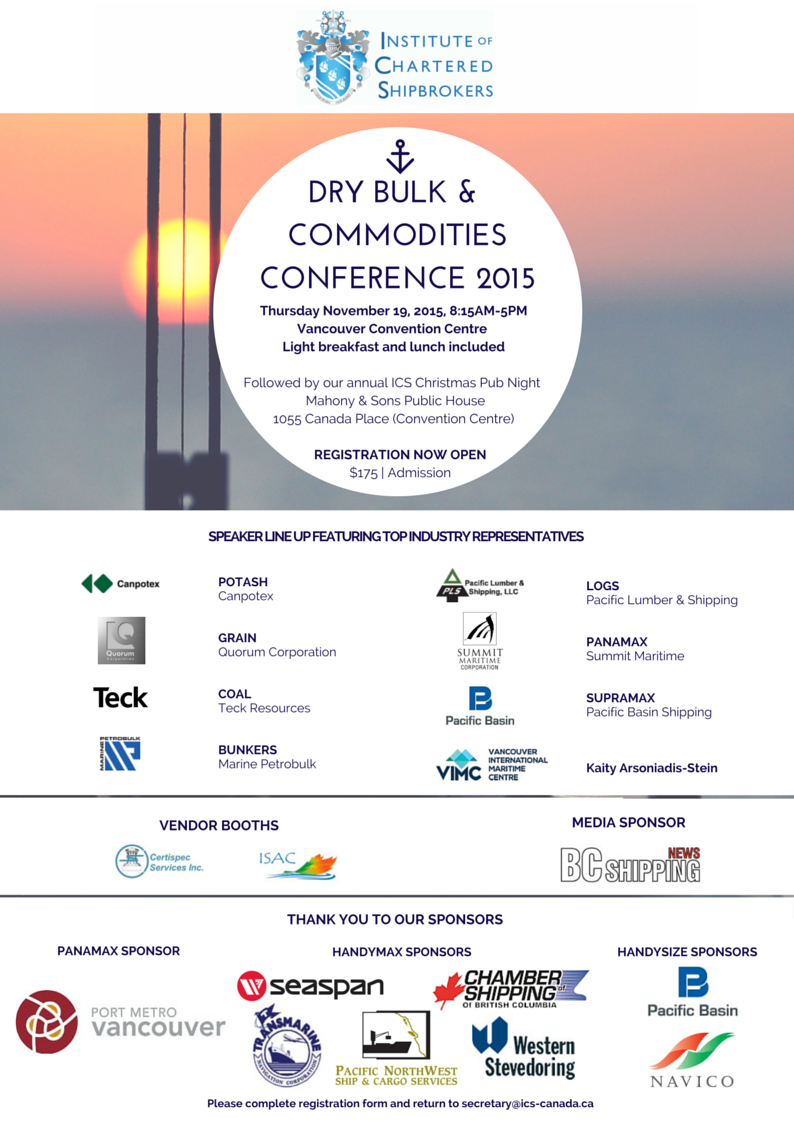 Canada Branch Dry Bulk & Commodities Conference 2015 | Institute of ...