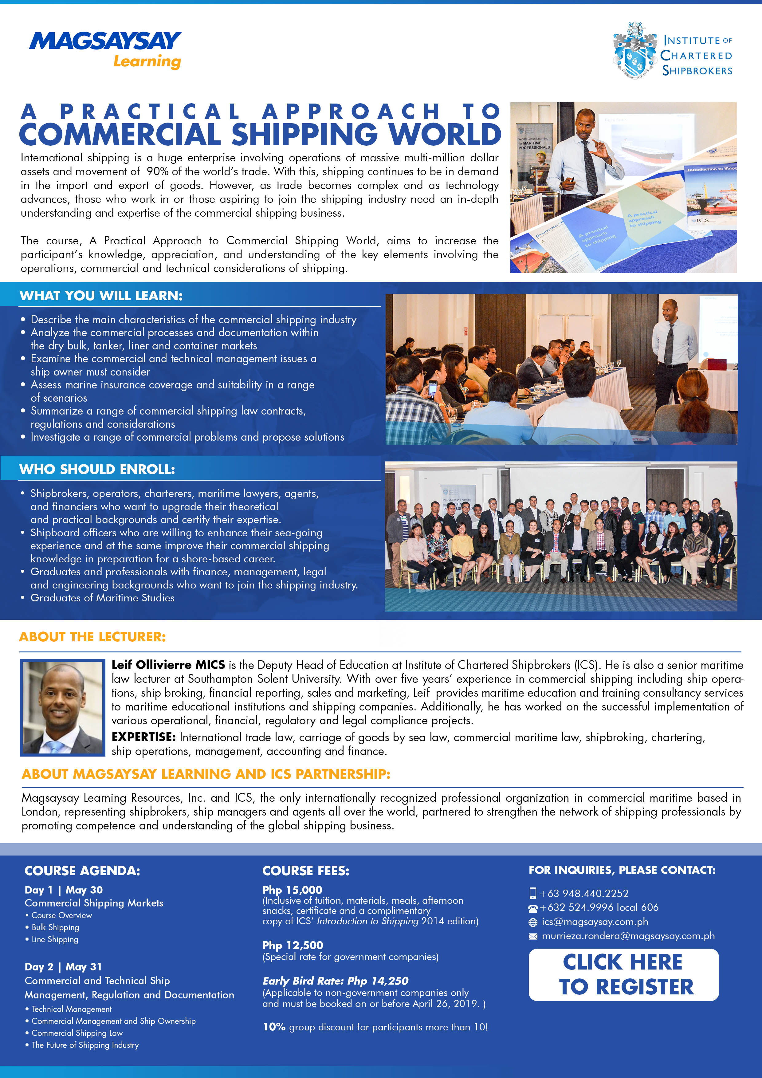 ICS Course in Manila - A Practical Approach to Commercial Shipping ...