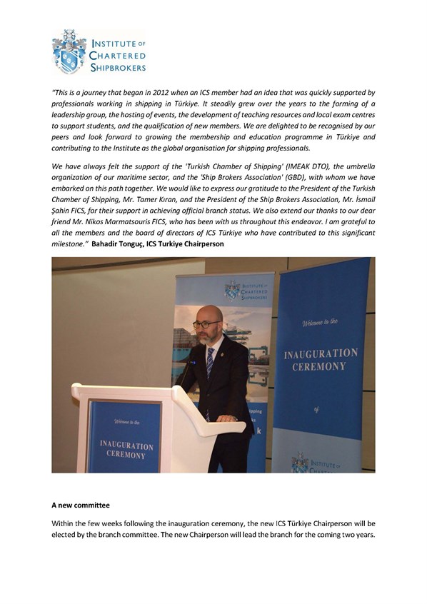 ICS Türkiye branch celebrates its inauguration in Istanbul | Institute ...