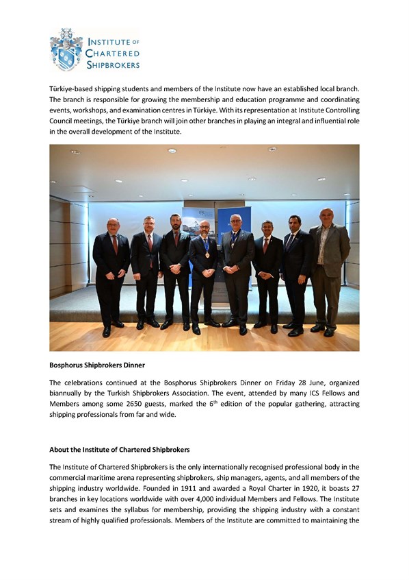 ICS Türkiye branch celebrates its inauguration in Istanbul | Institute ...