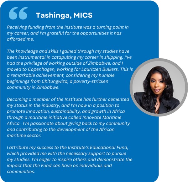 Tashinga | Institute of Chartered Shipbrokers